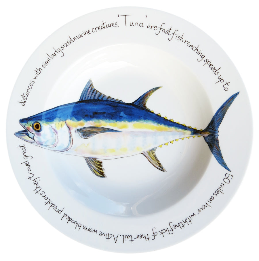 Mackerel 30cm Deep Rimmed Plate | Richard Bramble — Richard Bramble Store