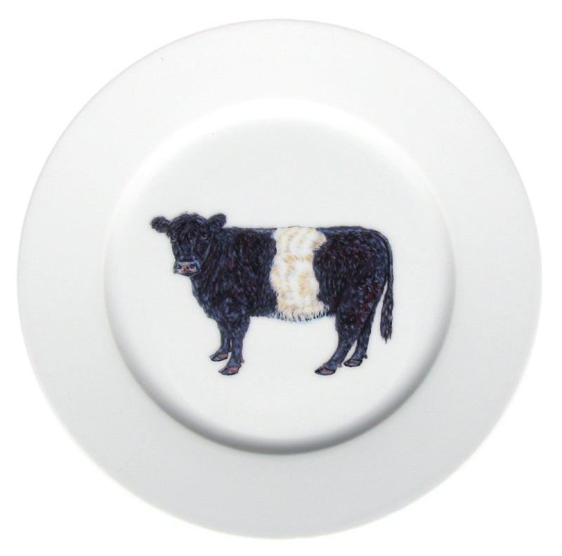 Belted Galloway Cow 19cm Flat Rimmed Plate by Richard Bramble — Richard ...