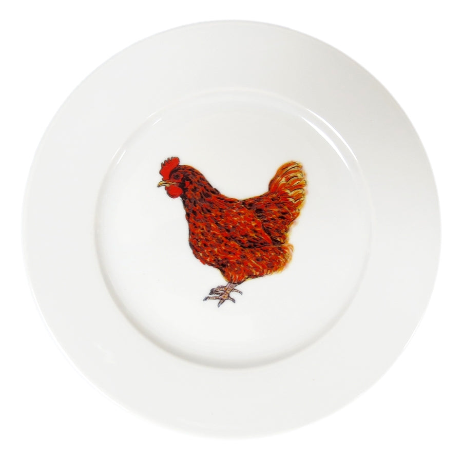 Hen 19cm Flat Rimmed Plate | Richard Bramble — Richard Bramble Store