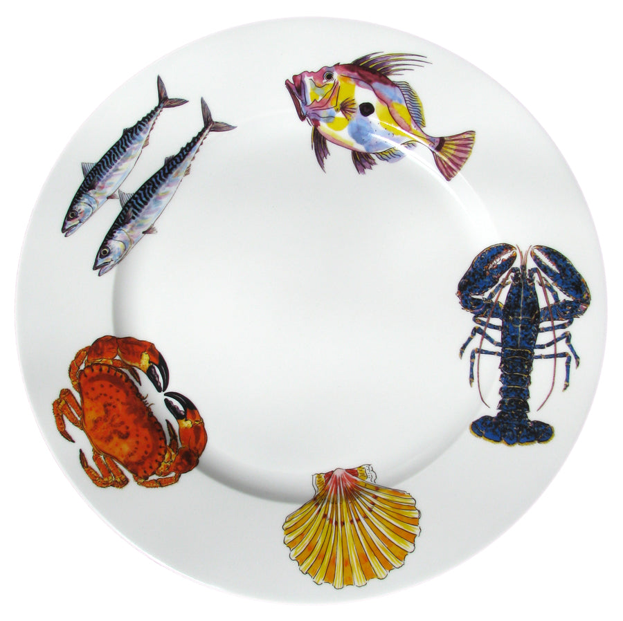 Fish & Shellfish 30cm Flat Rimmed Plate | Richard Bramble — Richard ...
