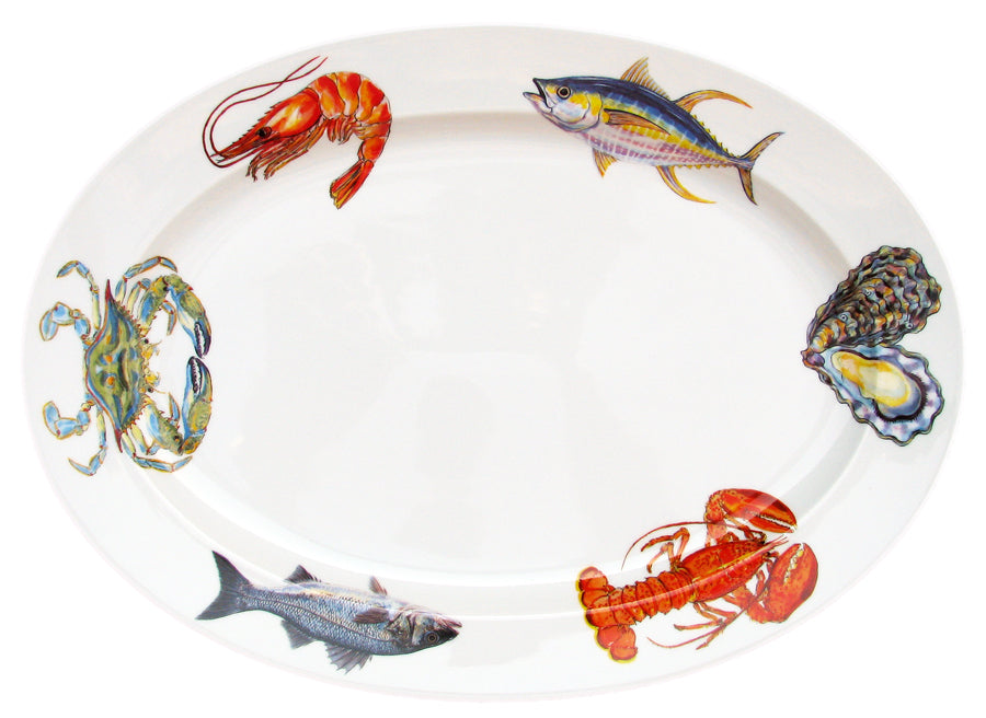 Fish & Shellfish US East Coast 39cm Oval (15.4") Platter Richard ...