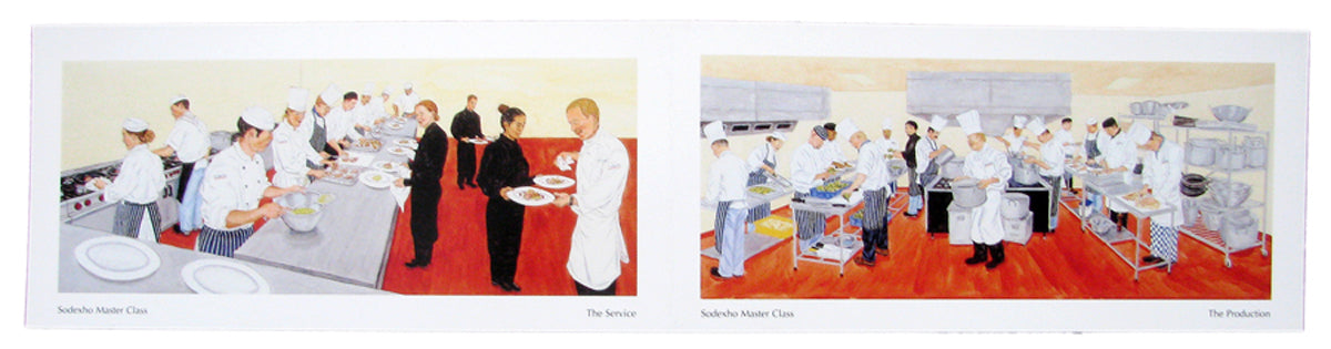 Chefs Preparation Kitchen & Banquet Greeting Card Richard Bramble ...