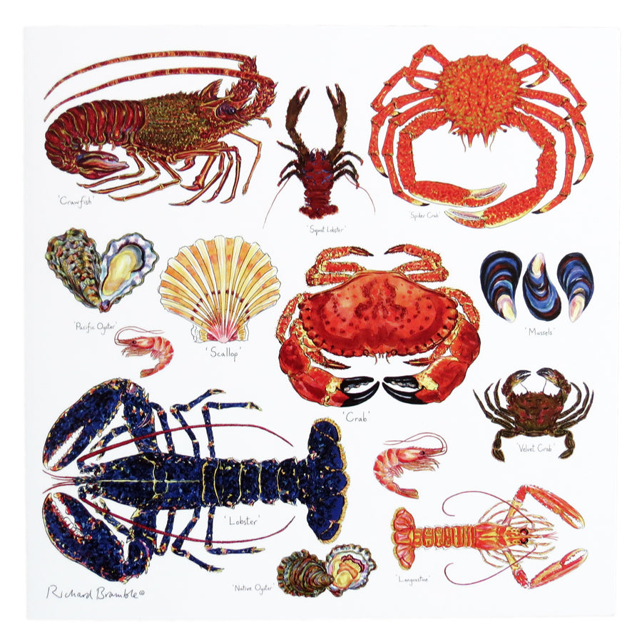 Shellfish Square Greeting Card | Richard Bramble — Richard Bramble Store
