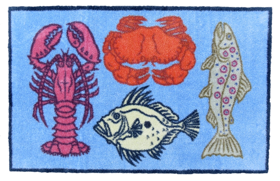 Fish & Shellfish Design Large Size Floor Mat | Richard Bramble ...